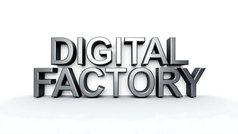 Large Three Dimensional Typography Highlighting Digital Factory Concept ...