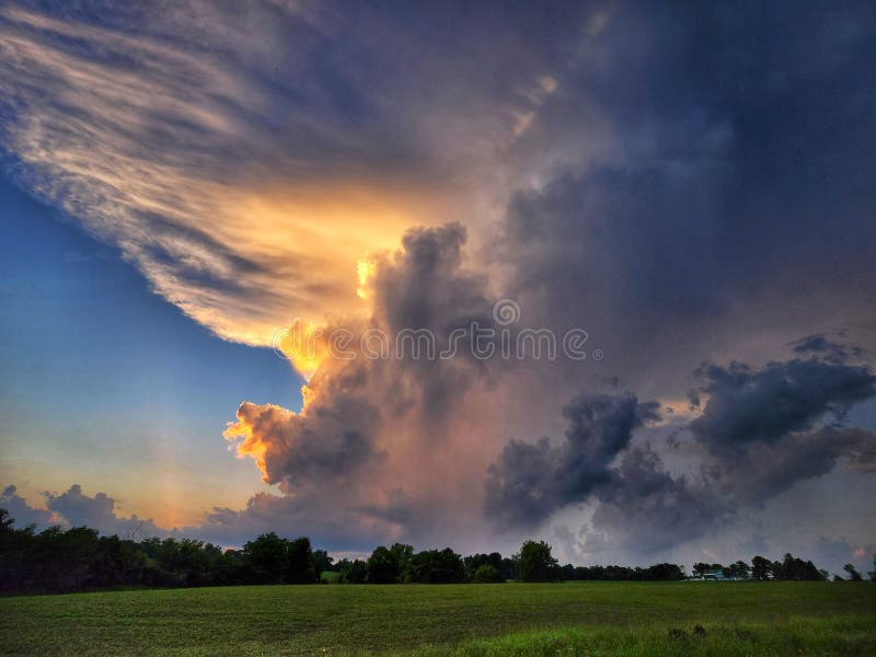 Large Thunderstorm stock photo. Image of evening, dusk - 263045168