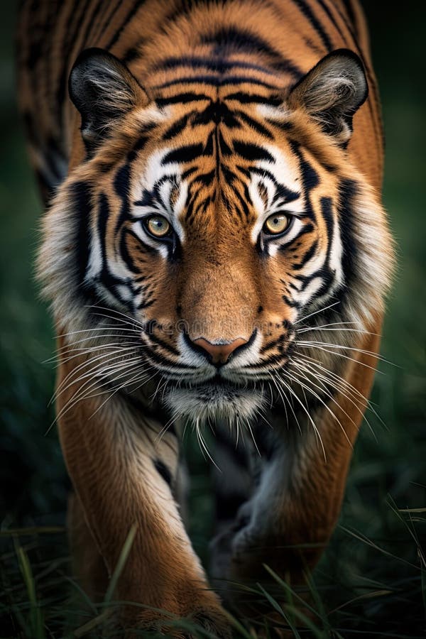 Large Tiger Portrait. Ai Generative Stock Illustration - Illustration ...