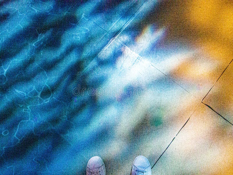 Large Tile Floor with White Sneakers on the Bottom Stock Image - Image ...