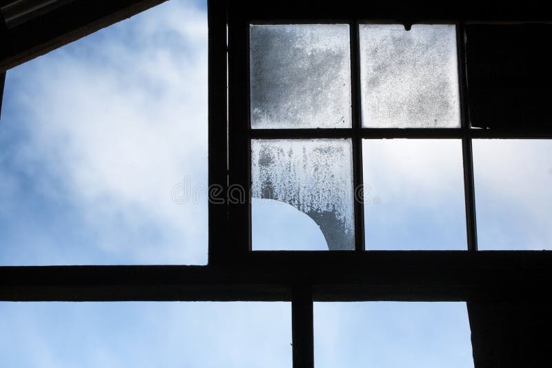 Large Timber Window Frames in an Abandoned Shearing Shed Stock Image ...