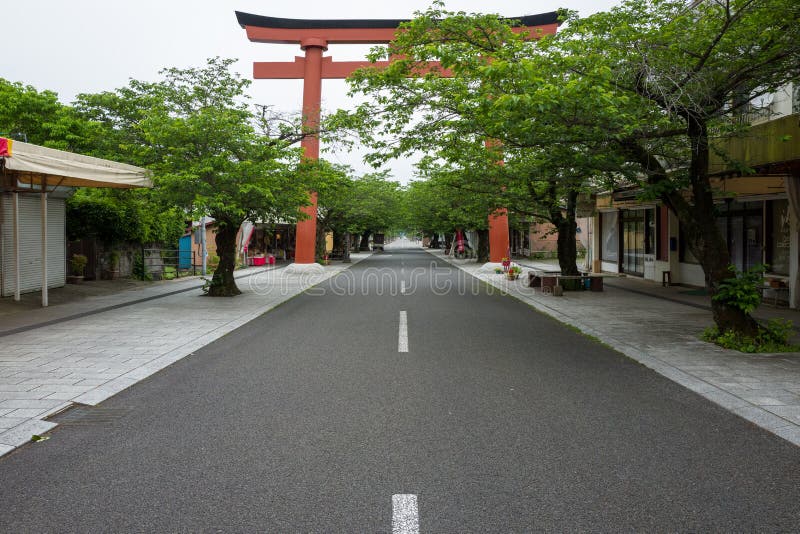Large torii on road stock photo. Image of torii, asia - 97235006