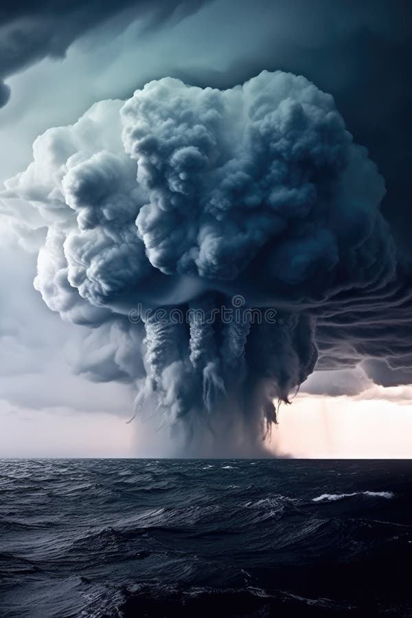 A Large Tornado in the Ocean Stock Illustration - Illustration of ...