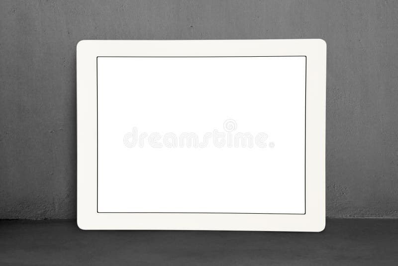 Large Touch Screen Stand on Concrete Background Stock Photo - Image of ...
