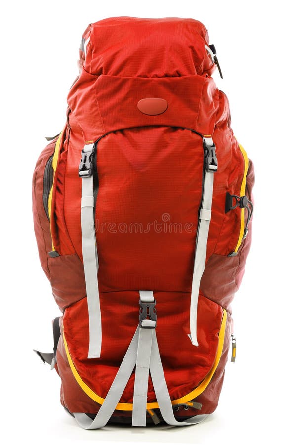 Large Touristic Backpack on White Stock Image - Image of outdoor ...