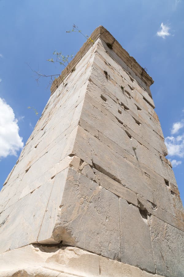 Large Tower Made with Stone Blocks in Acropolis Stock Image - Image of ...