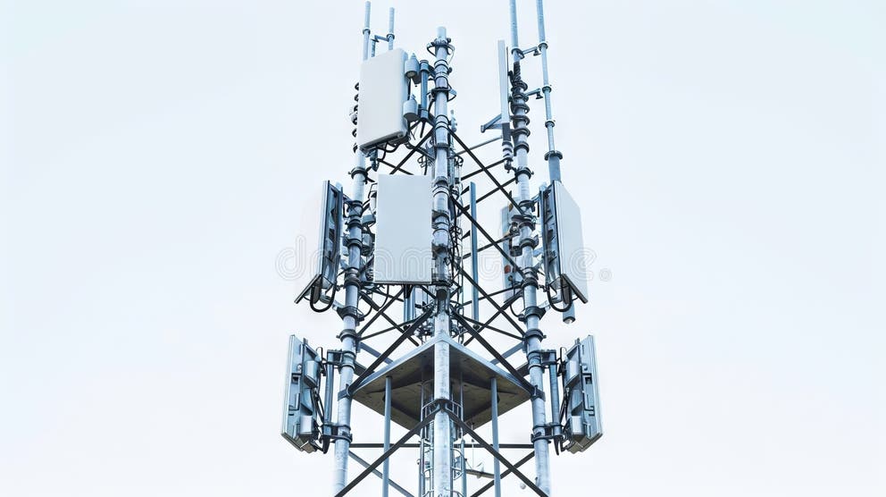 A Large Tower with Multiple Cell Phones on it Stock Photo - Image of ...