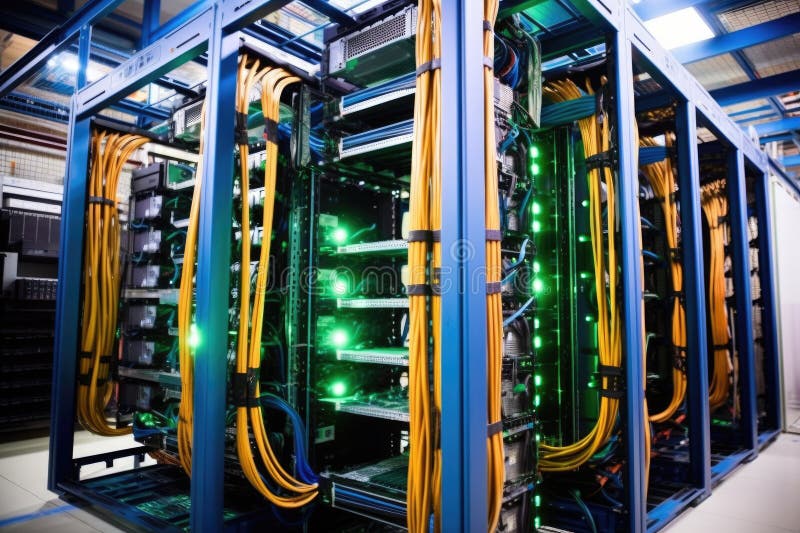 A Large Tower Server in a Computer Data Center Stock Photo - Image of ...