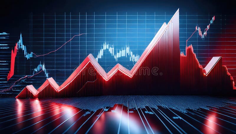 Trading Chart Displaying Significant Downturn with Red Declines and ...
