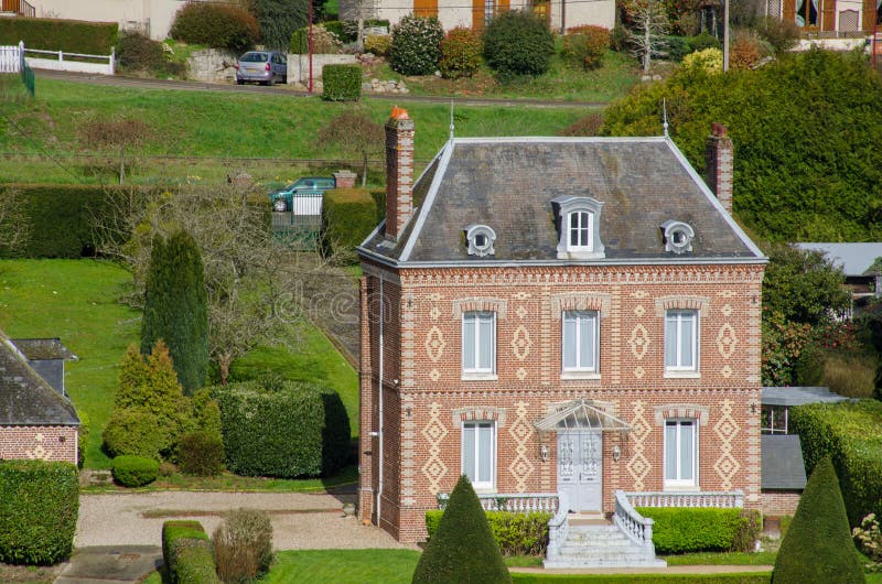 Large Traditional Style French House Based on Chateau Stock Image ...