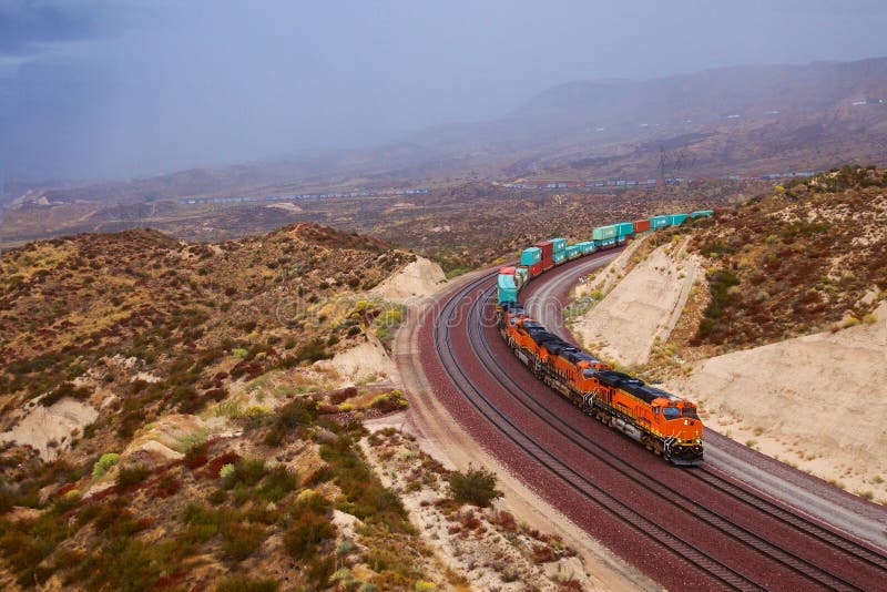 Large Train Passing through the Curve Editorial Stock Photo - Image of ...