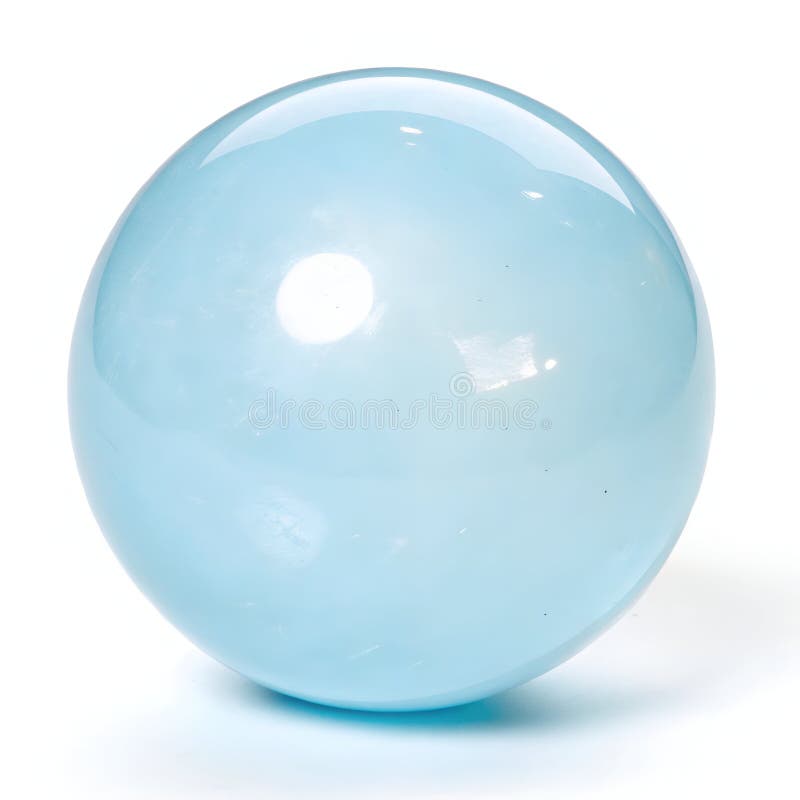 Big Translucent Light Blue Sphere Isolated on White Background Stock ...