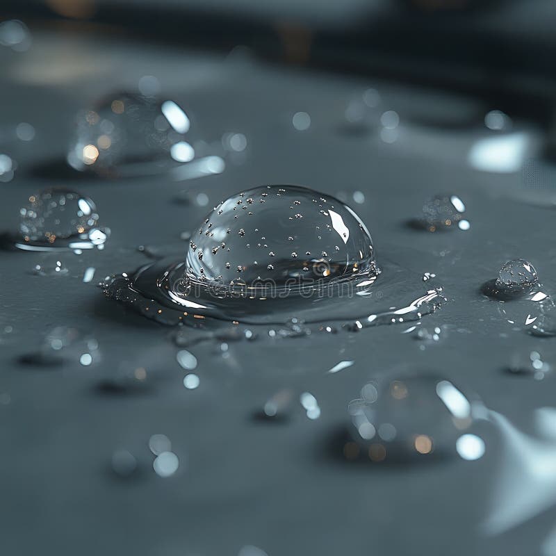 Large Transparent Bubble on Water Surface with Small Bubbles Abstract ...