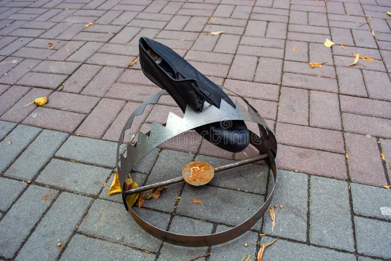 Large Traps. Concept of Man Trapping. Fall Stock Image - Image of ...