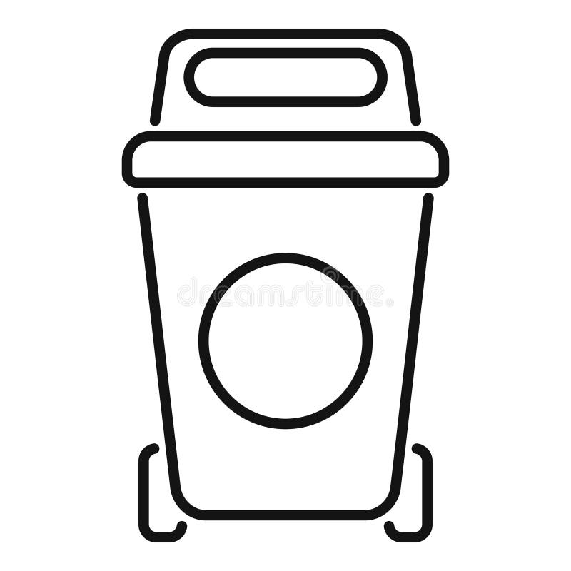 Large Trash Can with Wheels and Handle Icon Stock Vector - Illustration ...