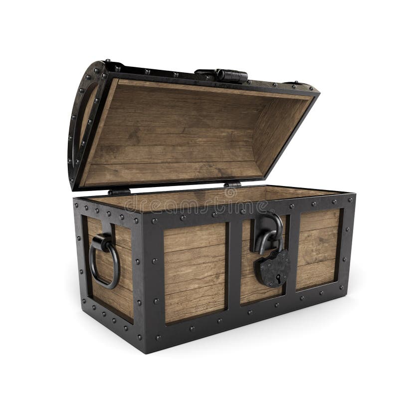 Large Treasure Wooden Chest Stock Illustration - Illustration of style ...