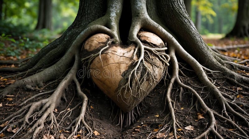 Heart-shaped Tree Roots Symbolize Nature Connection and Climate ...