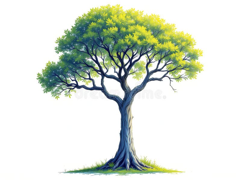 Large Tree with Green Leaves and a Brown Trunk Stock Image - Image of ...