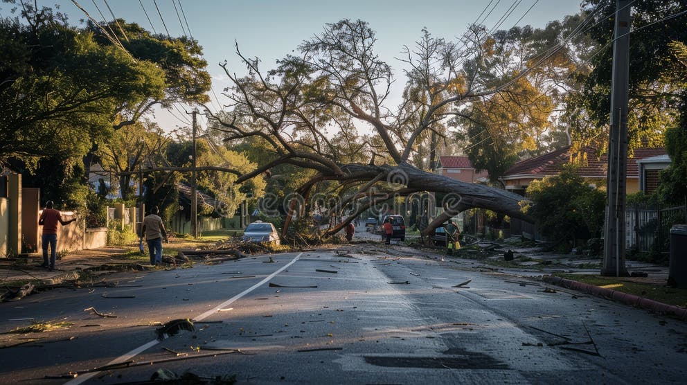 A Large Tree Has Fallen Down Onto the Side of the Road Causing ...