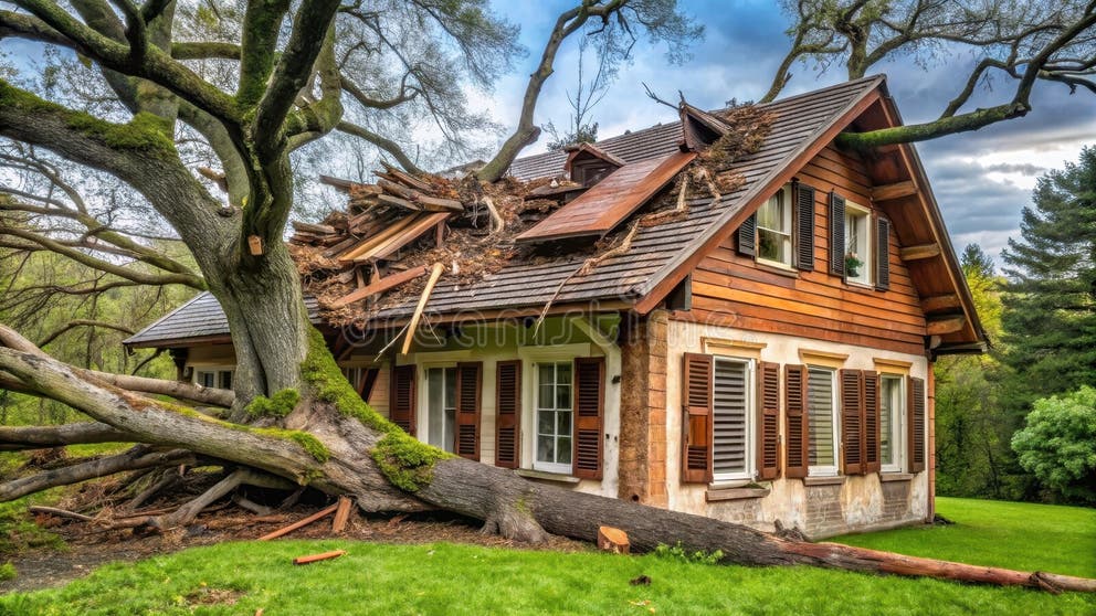 A Large Tree Has Fallen Onto a Residential Dwelling, Causing ...