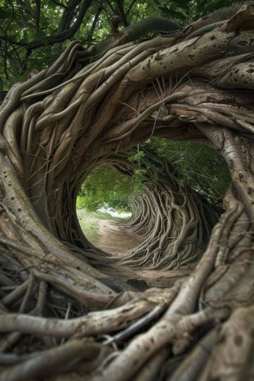 A Large Tree and Long Roots of this Tree in the Forest. the Roots are ...
