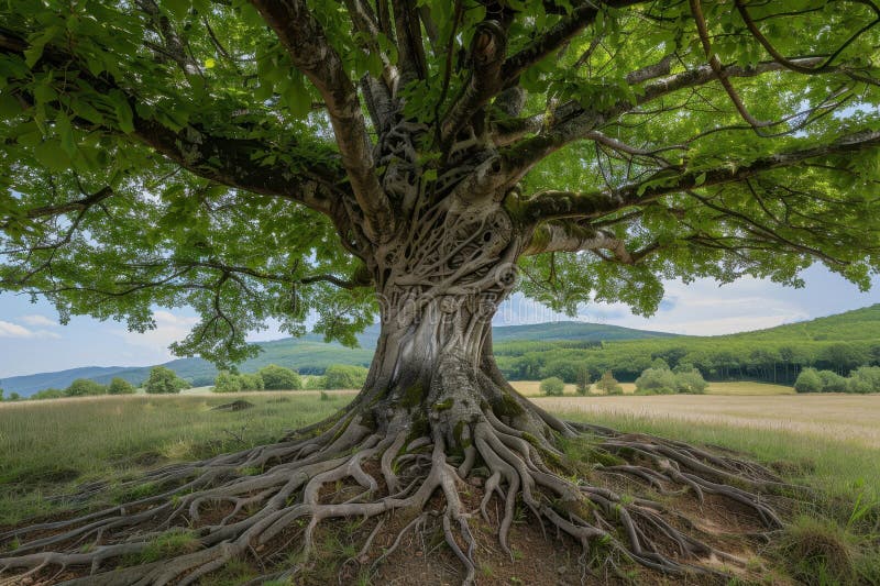 A Large Tree and Long Roots of this Tree in the Forest. the Roots are ...