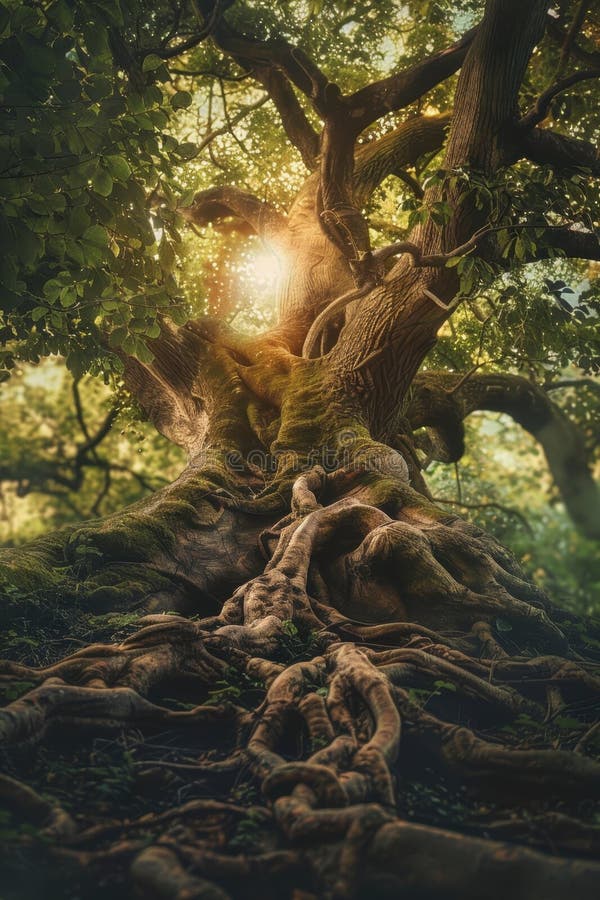 A Large Tree and Long Roots of this Tree in the Forest. the Roots are ...