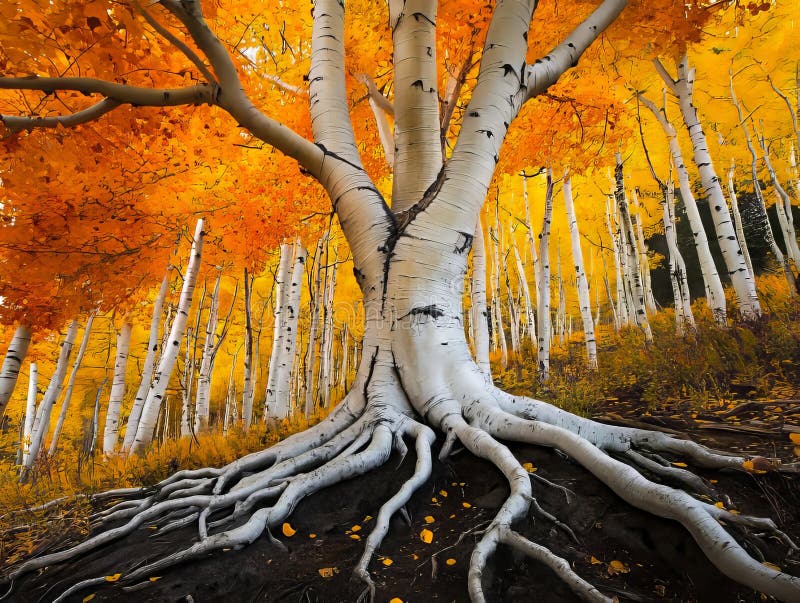 A Tree with Its Roots in the Ground and a Blue Sky Stock Photo - Image ...