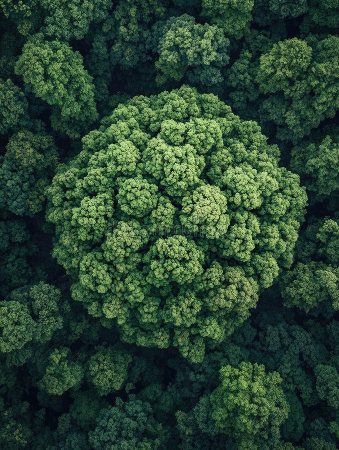 Large Tree with Many Branches and Leaves Stock Image - Image of center ...