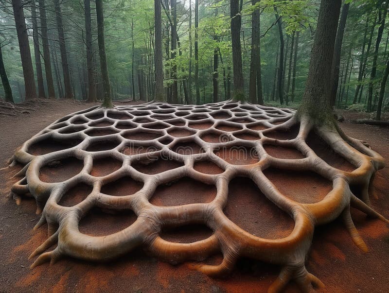 A Large Tree with Many Roots Growing Out of it Stock Image - Image of ...