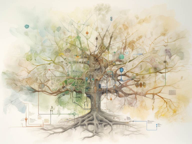 A Large Tree with Multiple Paths Connecting the Branches Representing ...