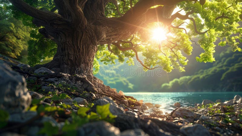 A Large Tree in Nature . Environmental Concept Stock Image - Image of ...