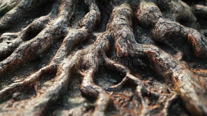 Large Tree Roots Spread Across Ground with Intertwined Roots, Growth ...