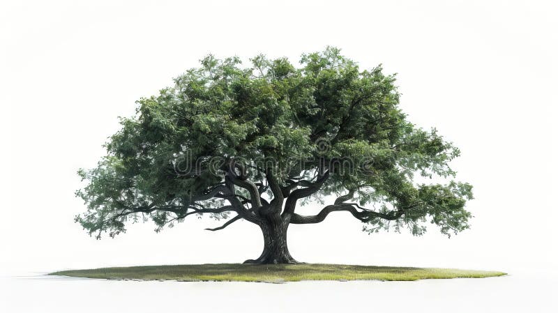 A Large Tree is Shown on a White Background Stock Image - Image of ...
