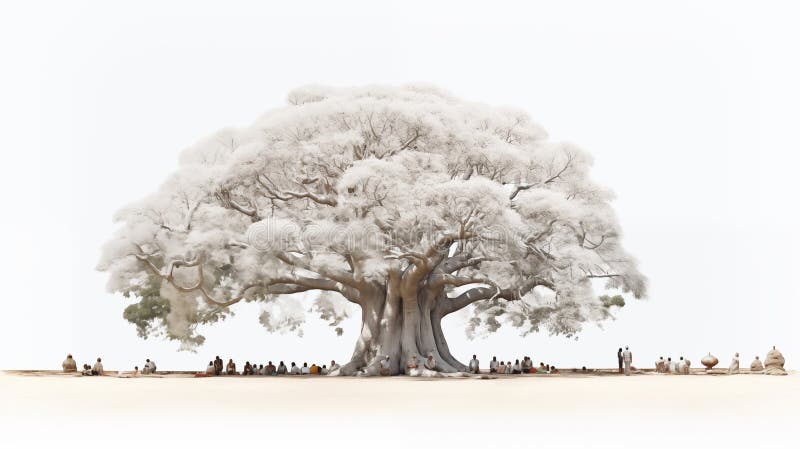 The Large Tree is a Significant Support.AI Generated Stock Illustration ...