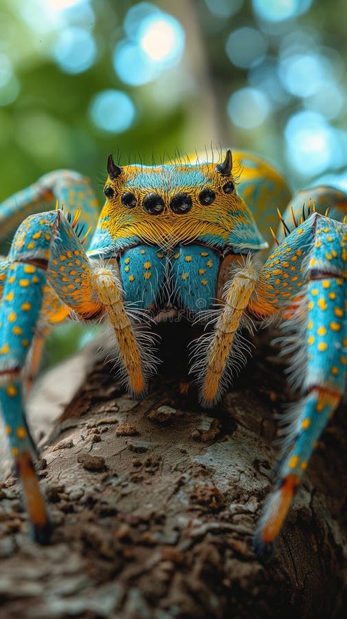 A Large Tree Spider in the Wild. Stock Illustration - Illustration of ...