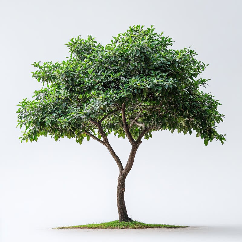 A Large Tree Stands Alone in a White Background Stock Photo - Image of ...