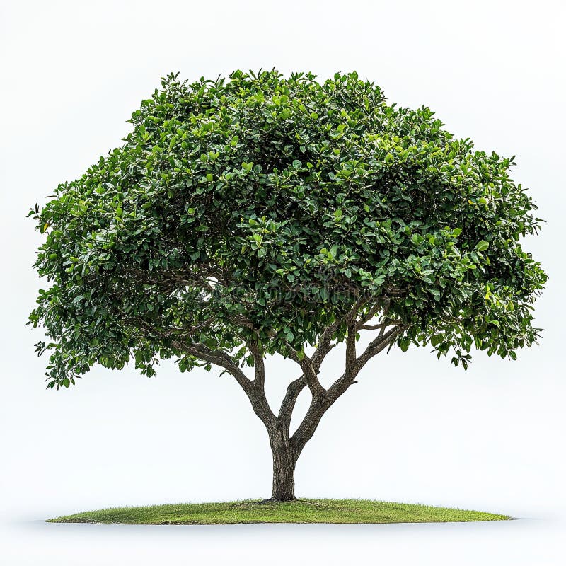 A Large Tree Stands Alone in a White Background Stock Image - Image of ...