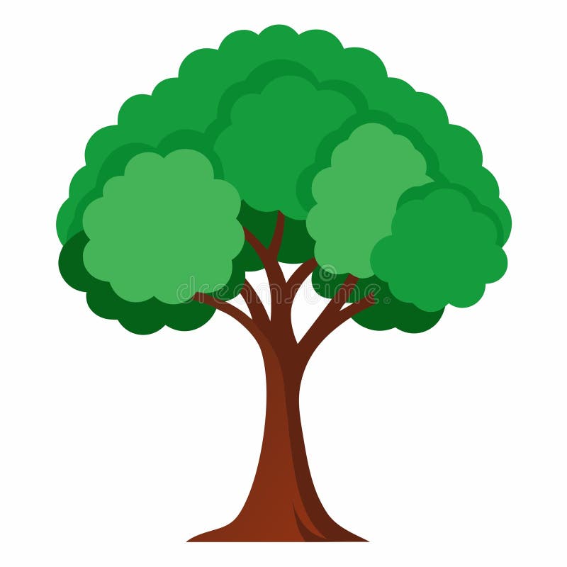 A Large Tree Vector Isolated on White Background Stock Vector ...
