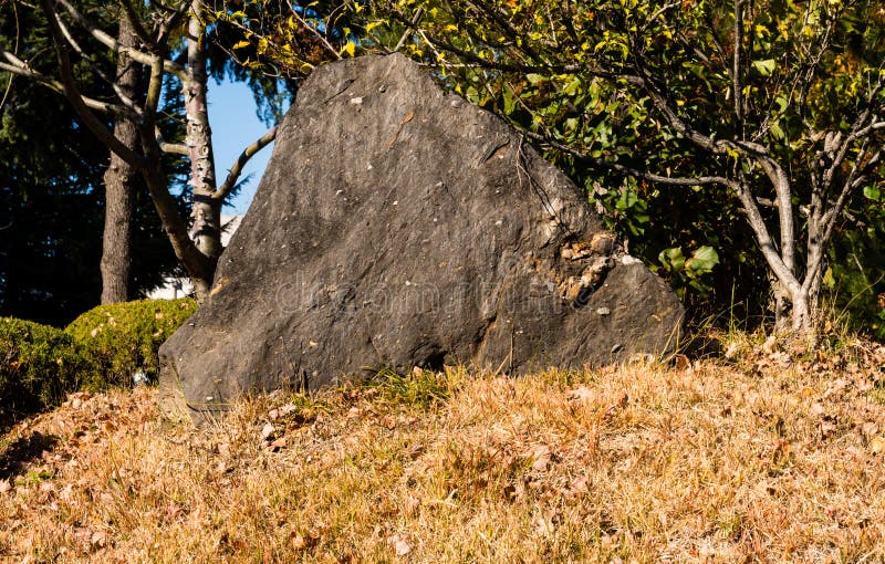 Large Triangular Boulder on Hill Stock Photo - Image of korea, beauty ...