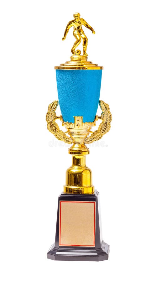Large Trophy on White Background Stock Image - Image of object, gold ...