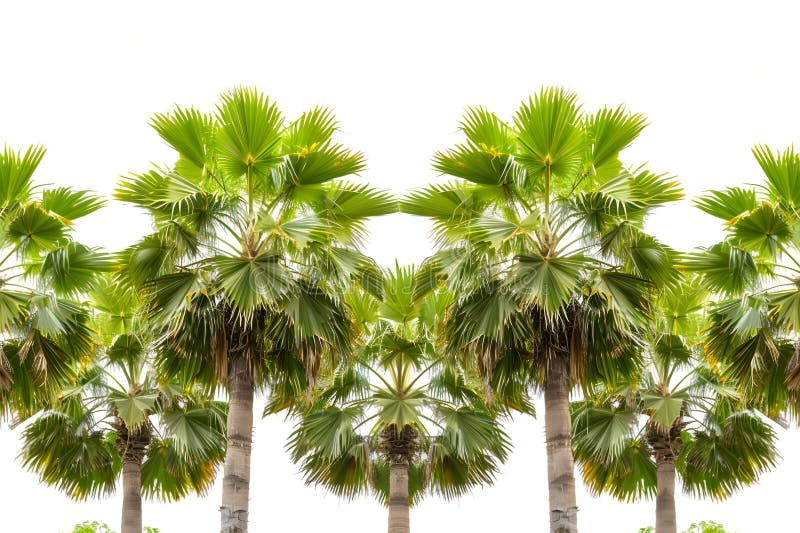 Large Tropics Palm Trees Shapes, Isolated on White Background Stock ...