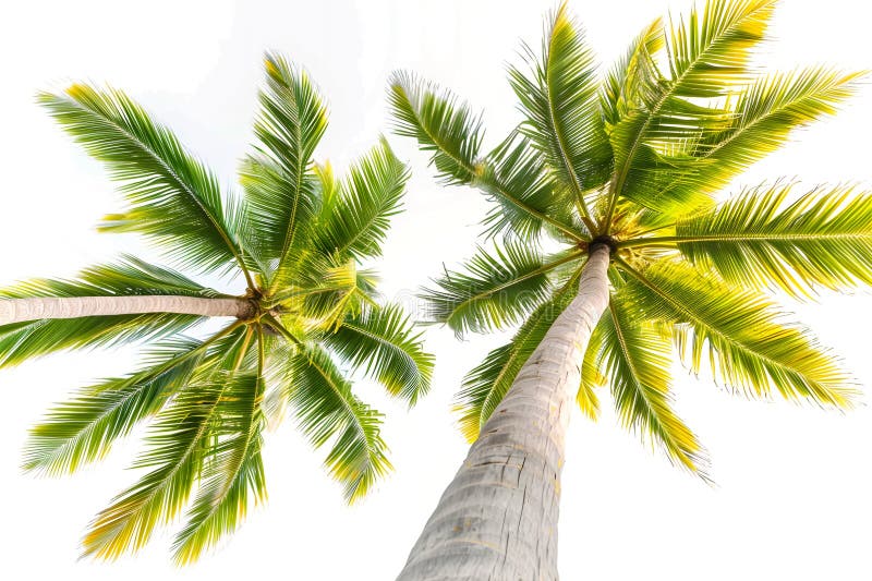 Large Tropics Palm Trees Shapes, Isolated on White Background Stock ...