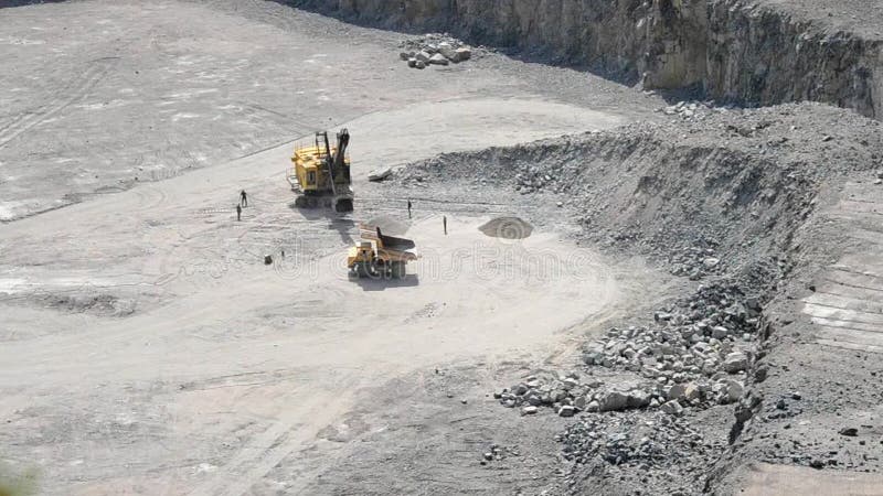 Large Truck Driving on a Granite Quarry Stock Footage - Video of dumper ...