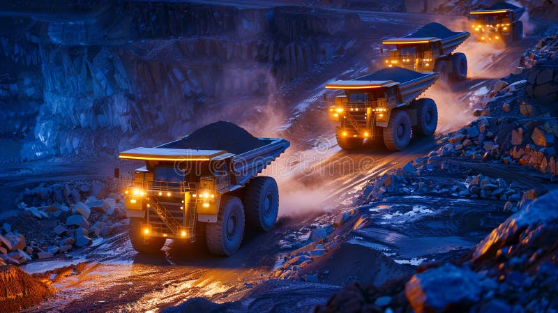 A Large Truck Driving through a Mine Stock Image - Image of driving ...