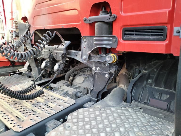 Large Truck Engine with Tyres Stock Image - Image of replacement, sedan ...