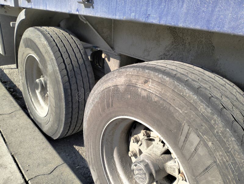 Large Truck Engine with Tyres Stock Photo - Image of heavy, mechanism ...