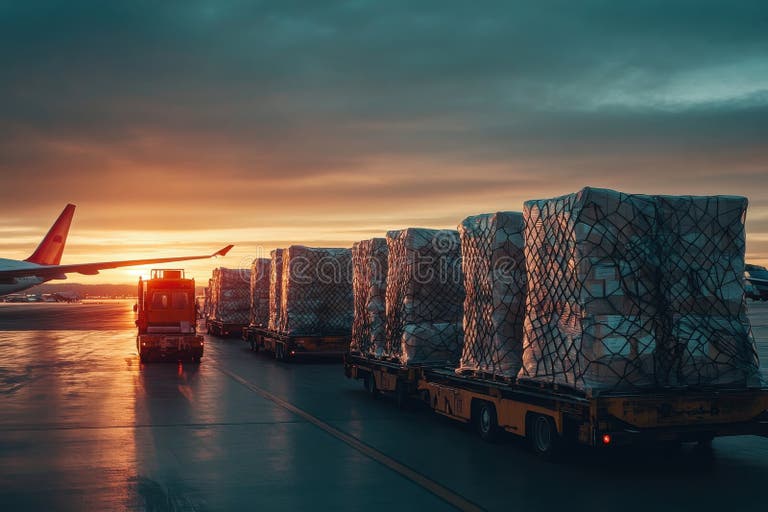 A Large Truck is Pulling a Trailer Full of Cargo Stock Image - Image of ...