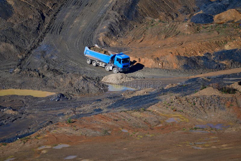 Large Trucks Transport Excavated Earth and Rocks Editorial Stock Photo ...