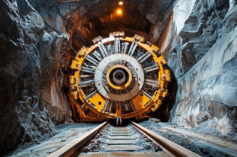 Tunnel Boring Machine Excavating New Subway Line Underground Stock ...